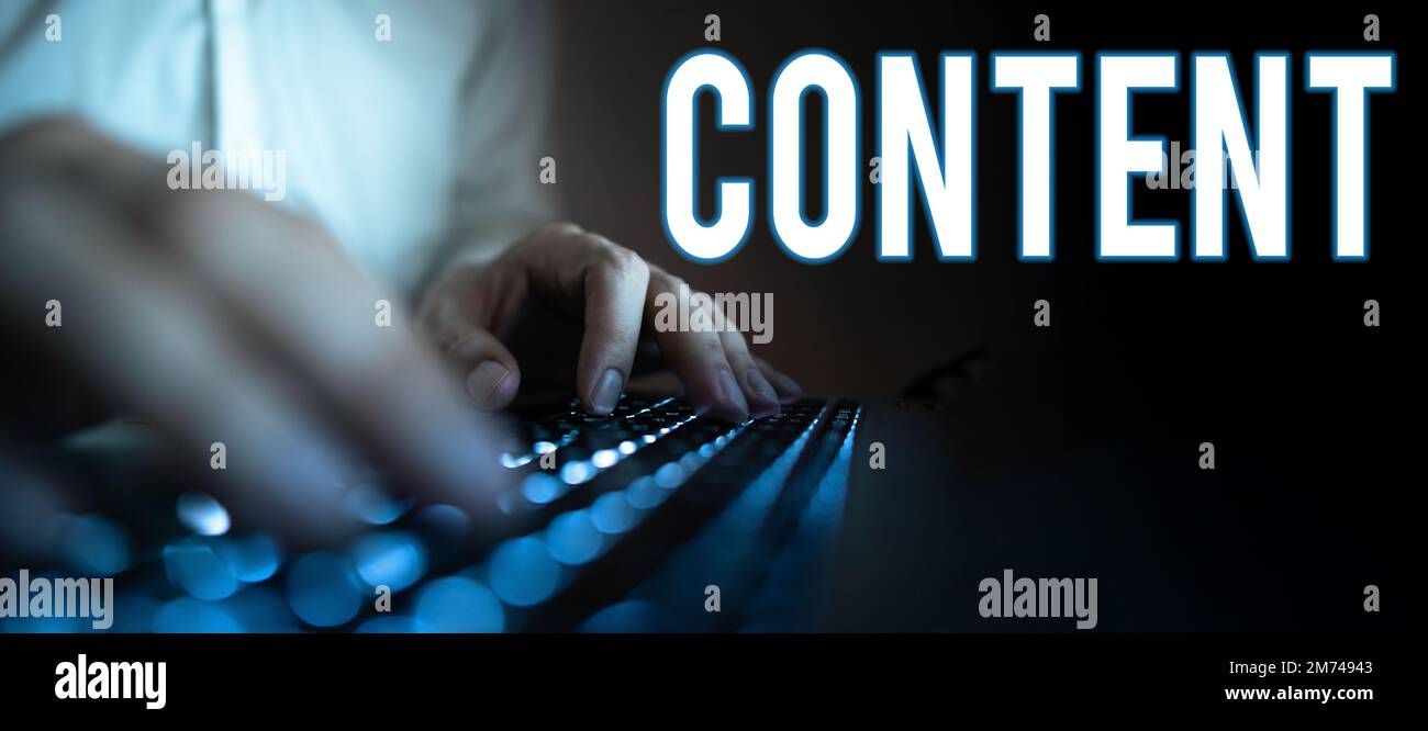 Hand writing sign Content. Concept meaning Things included in something ...