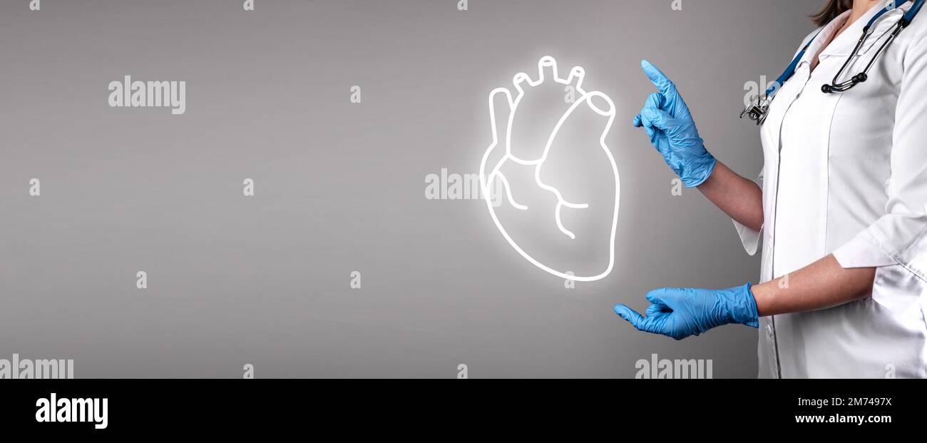 Heart health check-up. Medical banner for cardio healthcare. High ...