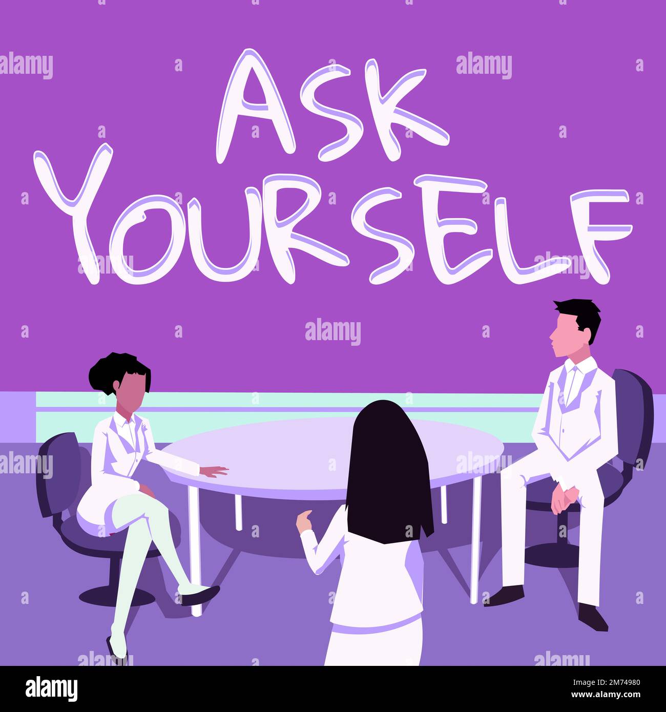 Text showing inspiration Ask Yourself. Word for Thinking the future ...