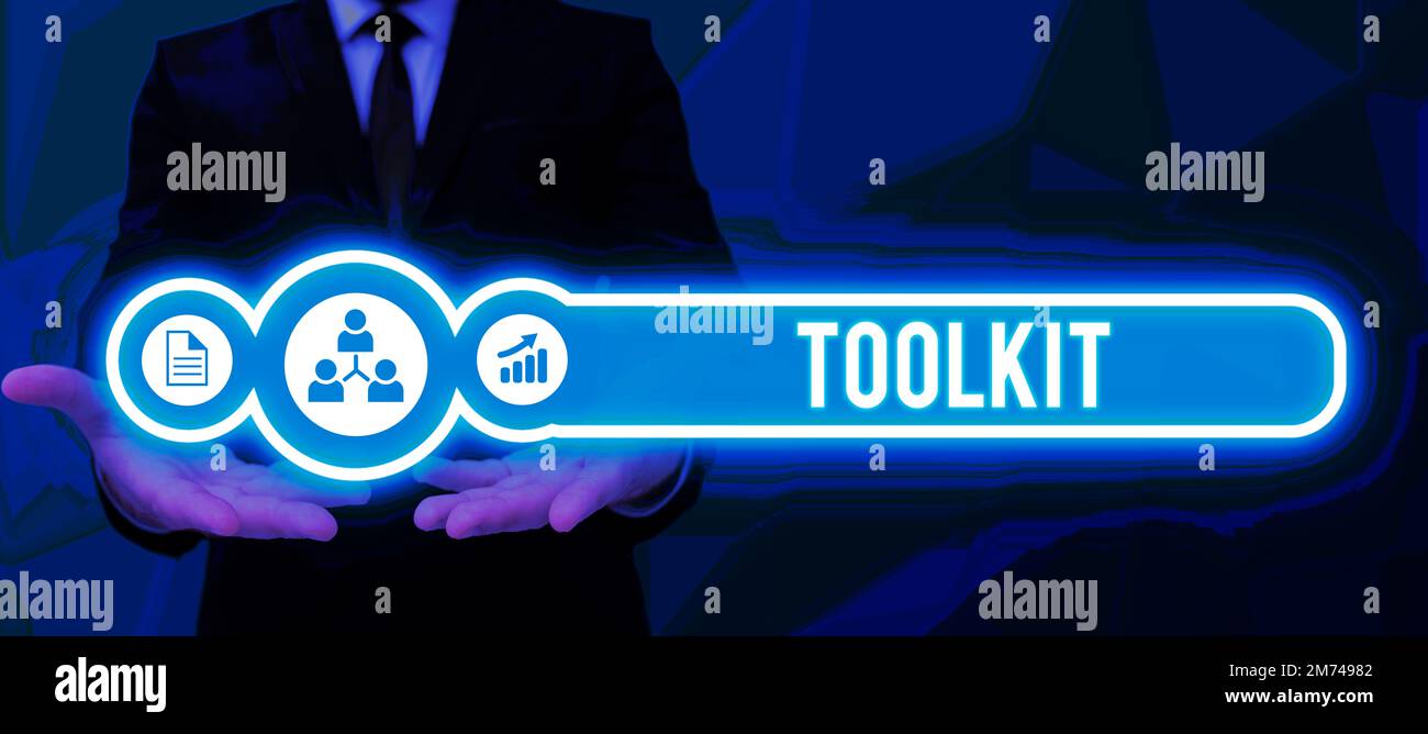 Conceptual display Toolkit. Business approach set of tools kept in a ...