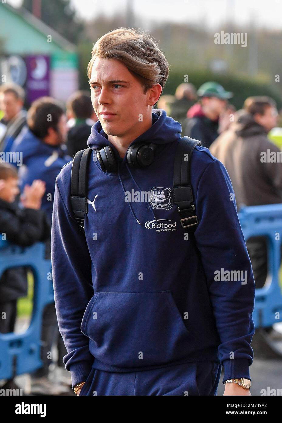 Plymouth Argyle midfielder Callum Wright (26) arrives during the Sky ...