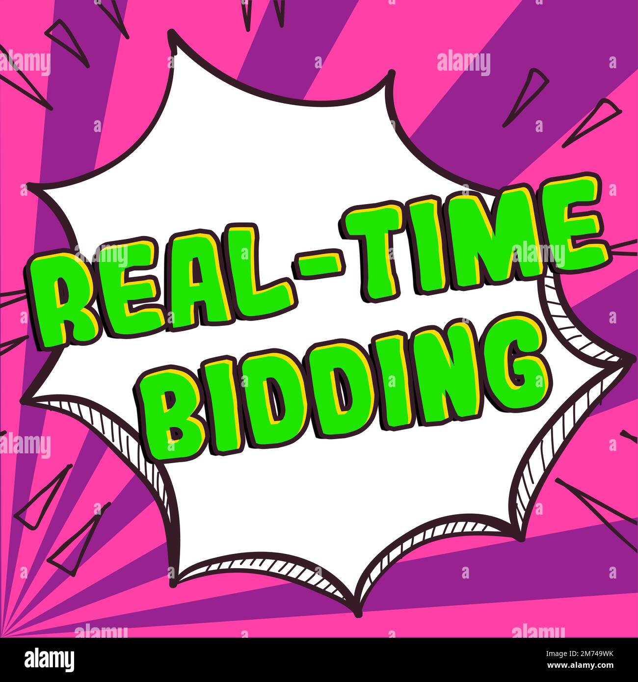 Hand writing sign Real Time Bidding. Business showcase Buy and sell ...