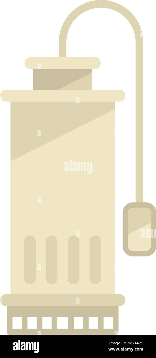 Sewage pump icon flat vector. Electric engine. Machine equipment ...