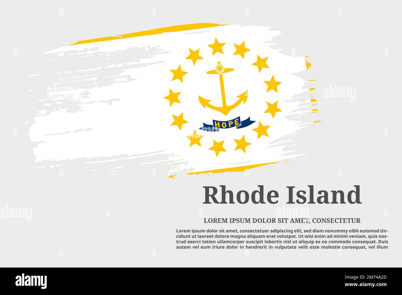 Rhode Island US flag grunge brush and text poster, vector Stock Vector ...