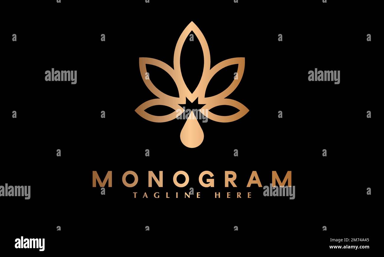 Flower or natural herbal beauty logo vector monogram template Stock ...