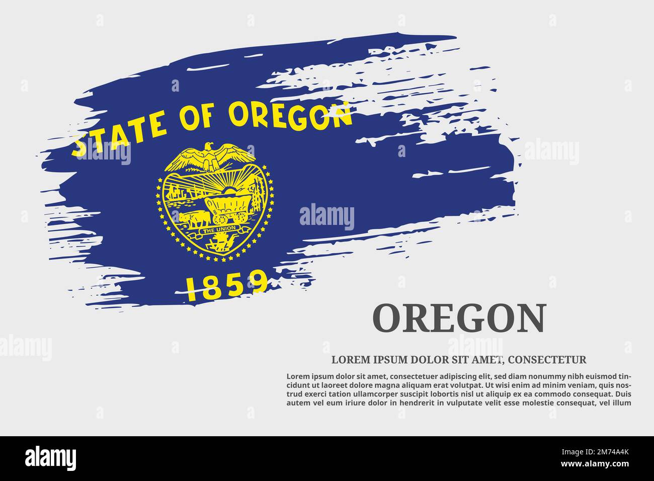 Oregon US flag grunge brush and text poster, vector Stock Vector Image ...