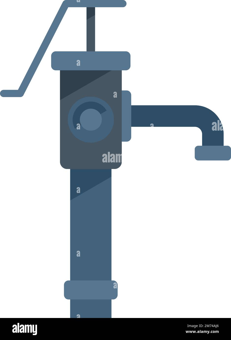 Garden water pump icon flat vector. Valve system. Pipeline plant ...