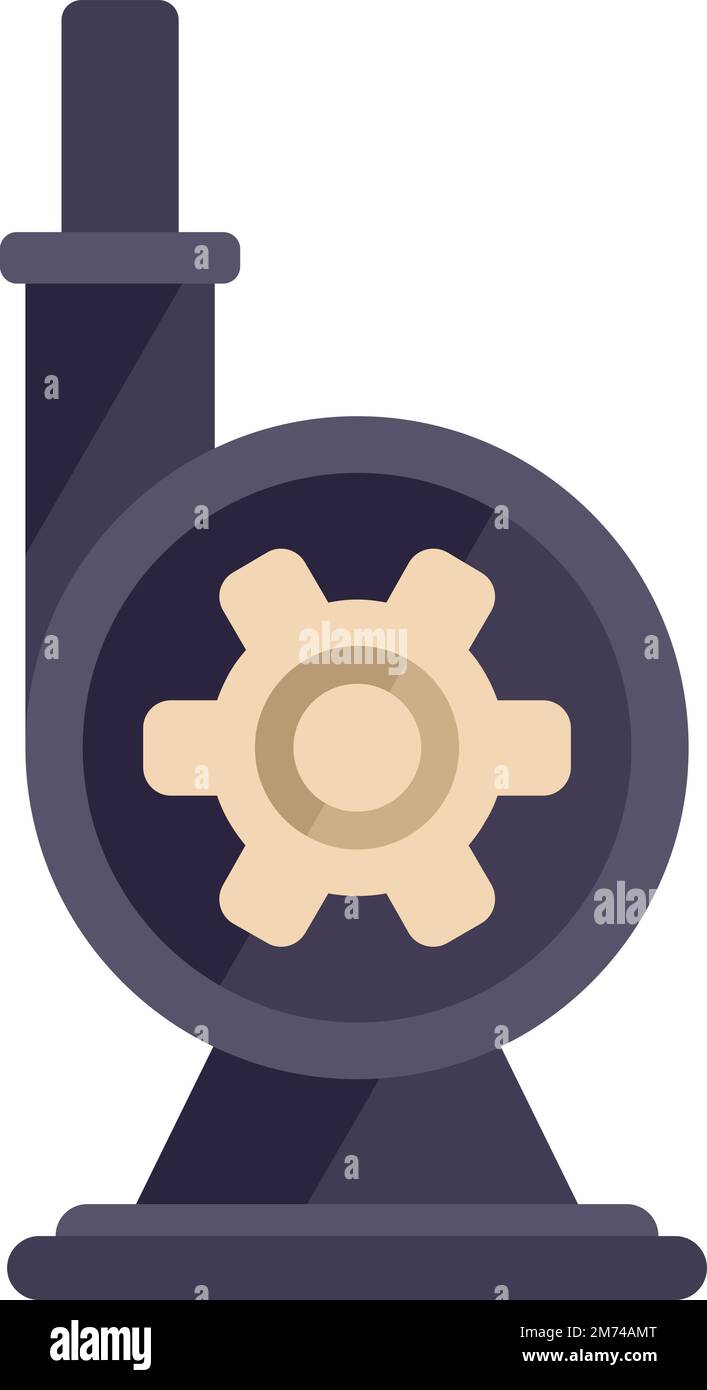 Industry pump icon flat vector. Motor system. Engine electric isolated ...