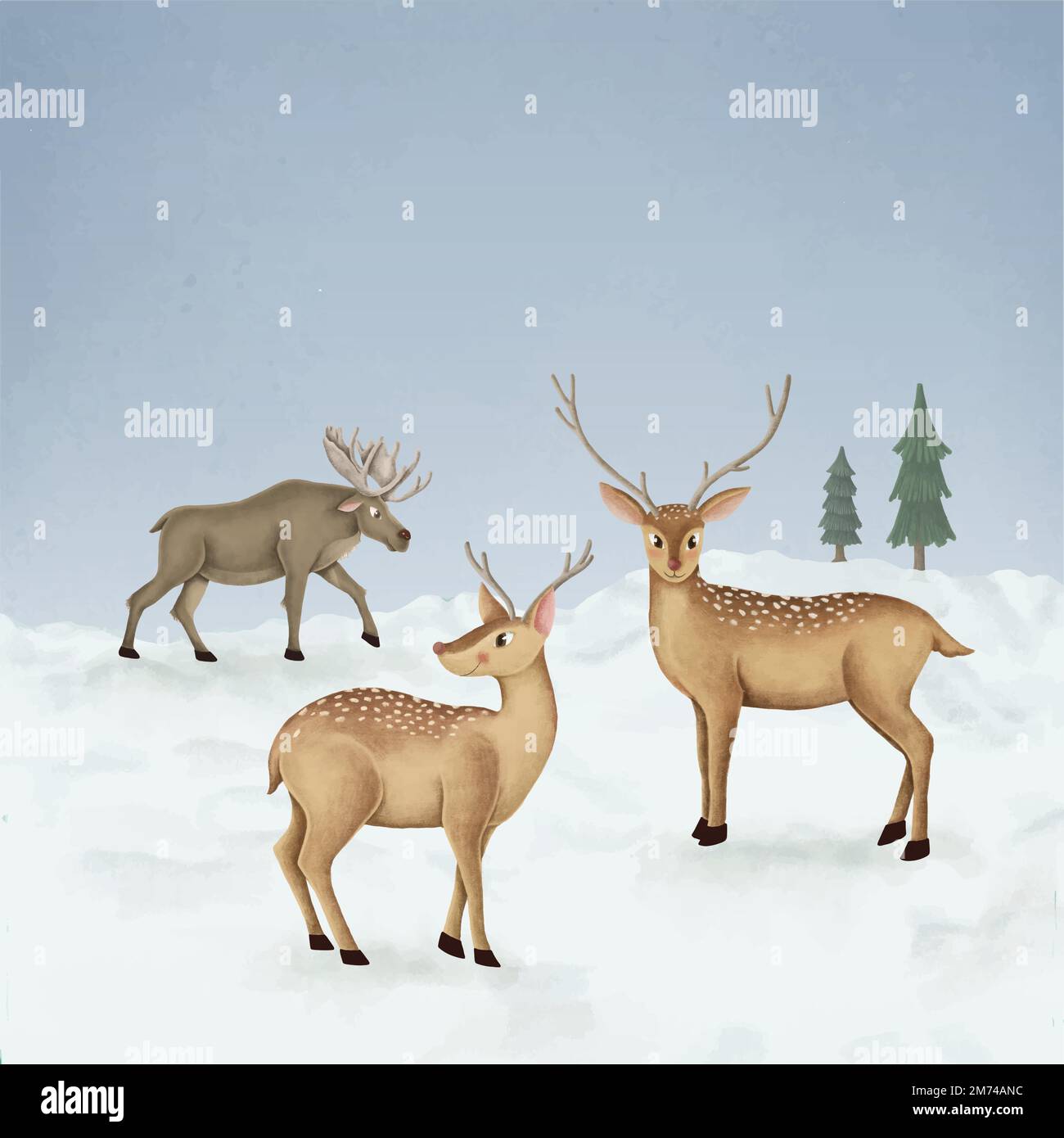 Two fallow deer Stock Vector Images - Alamy