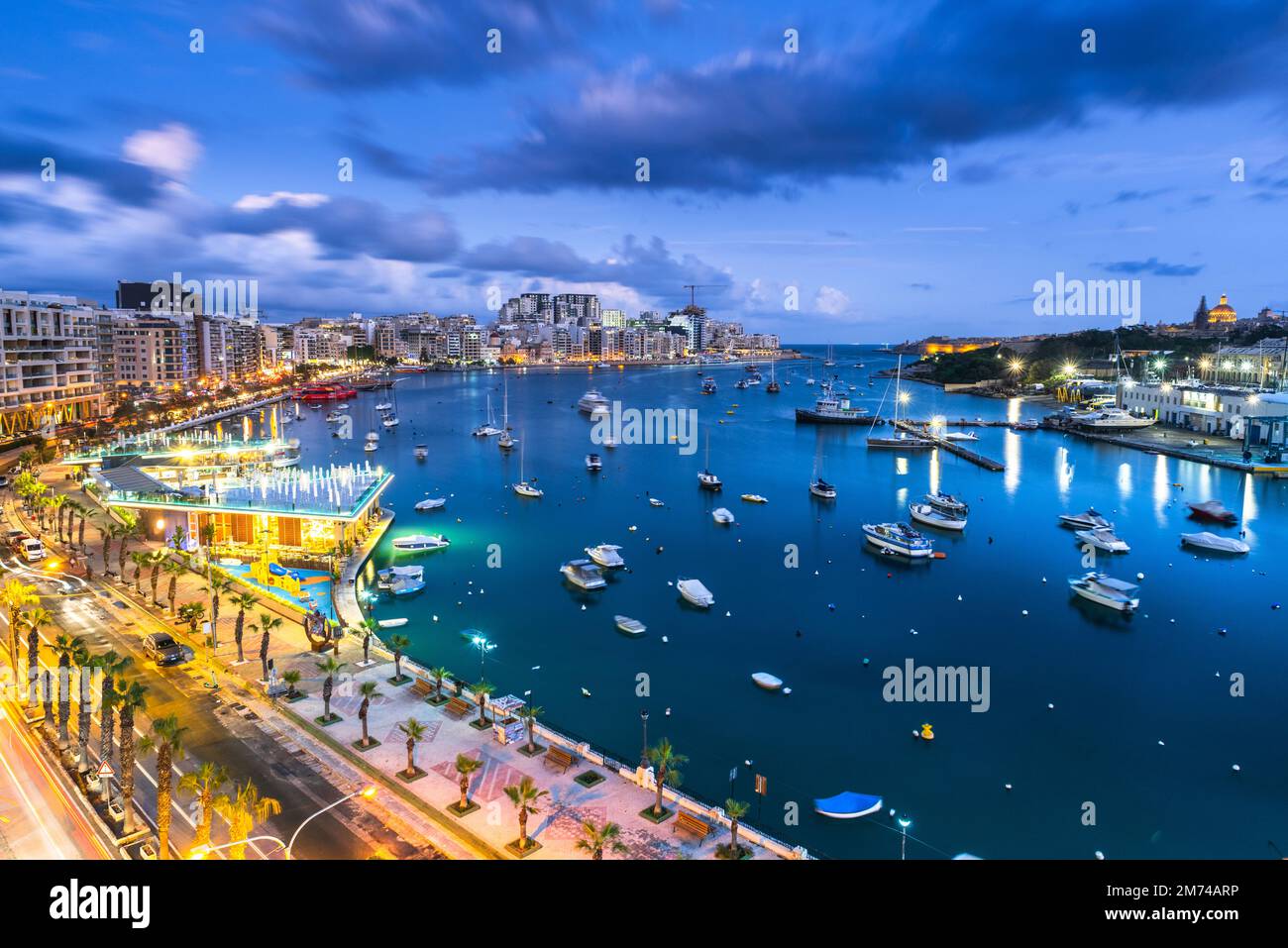 Sliema waterfront night hi-res stock photography and images - Alamy