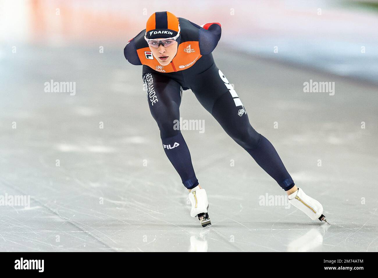 HAMAR - Robin Groot (NED) in the women's 3000m all-around during the ...