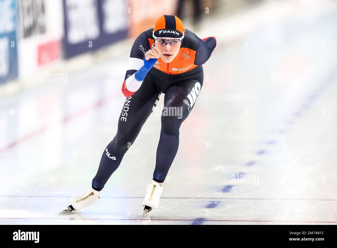 HAMAR - Robin Groot (NED) in the women's 3000m all-around during the ...