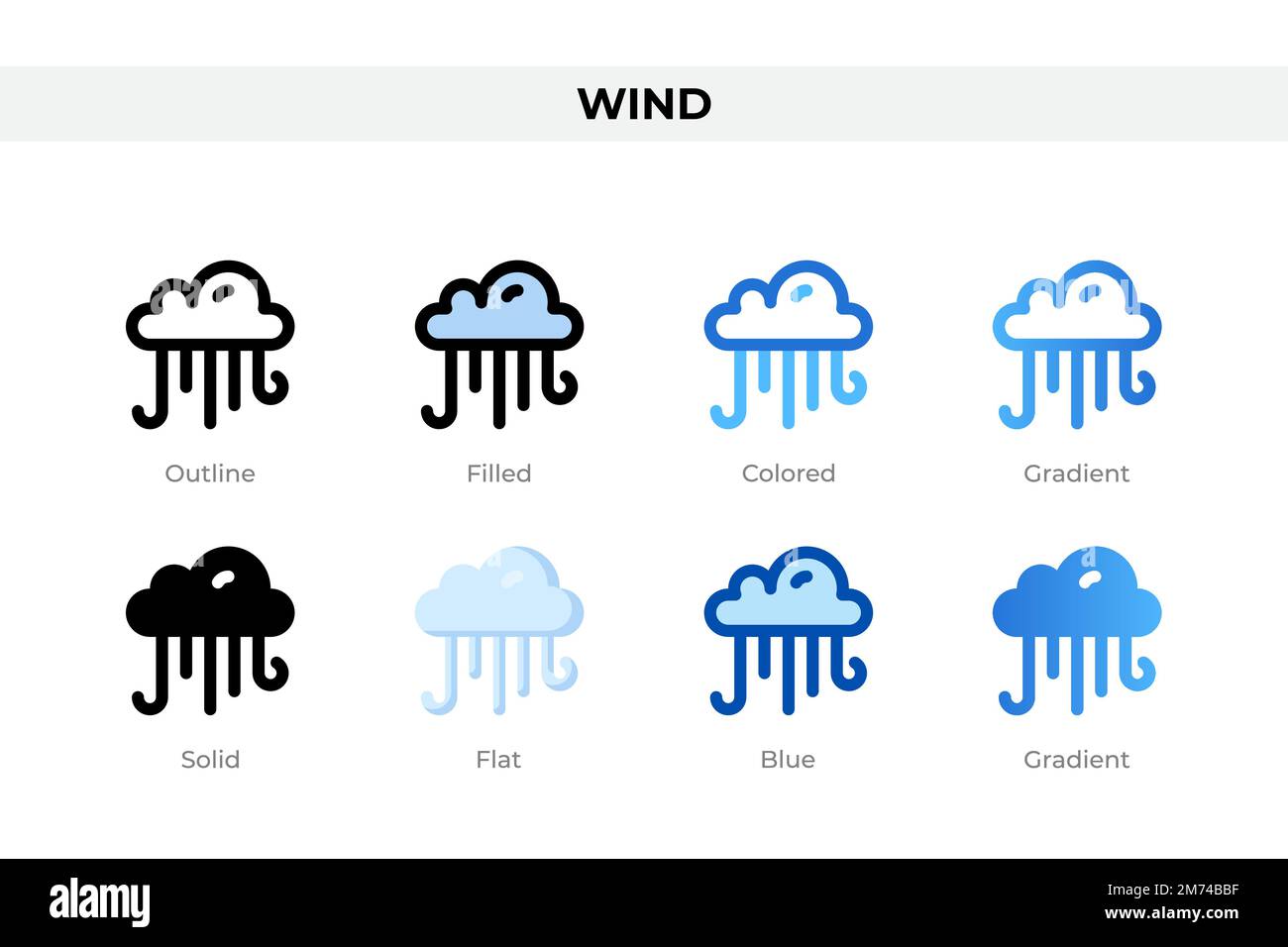 Wind icons in different style. Wind icons set. Holiday symbol ...