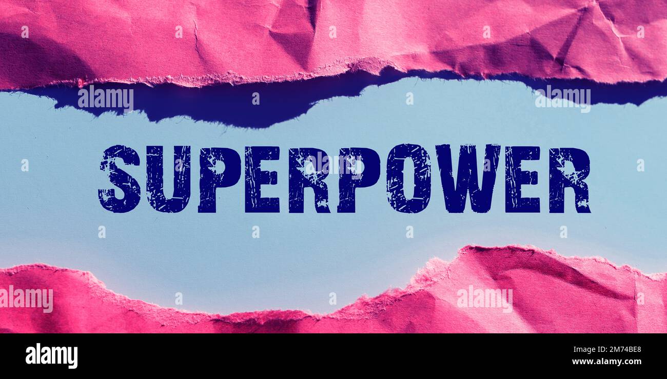 Inspiration showing sign Superpower. Conceptual photo a power or ...