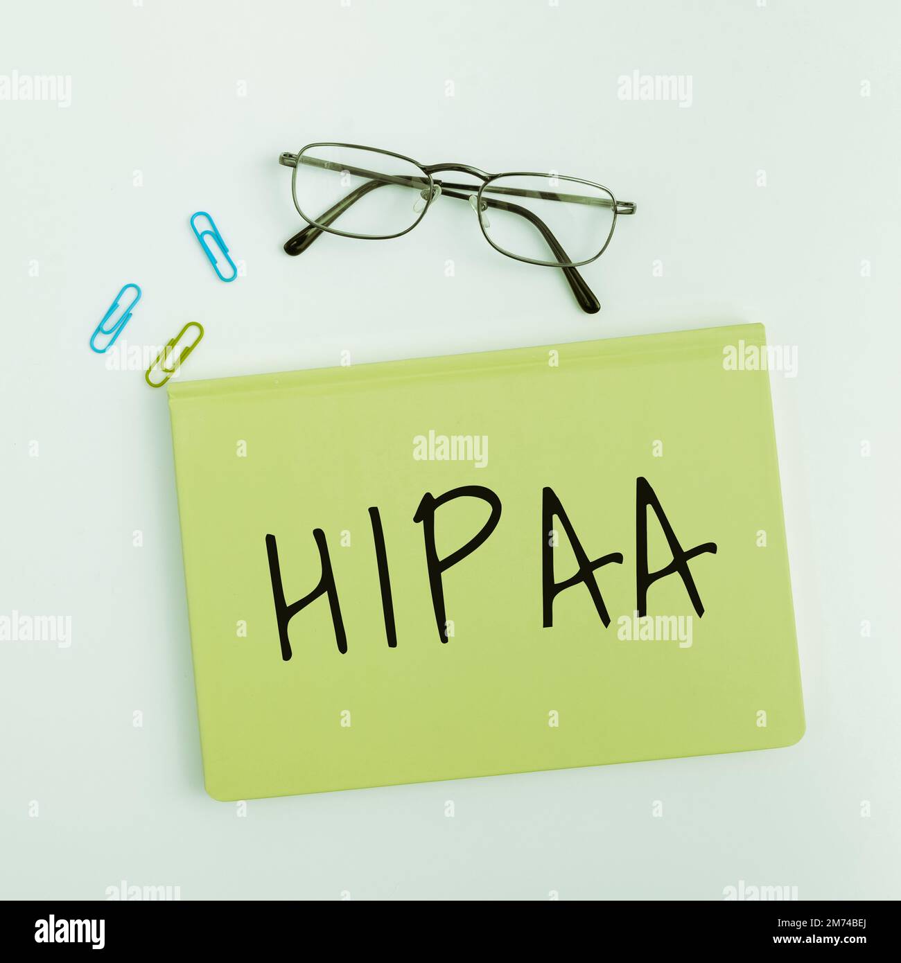 Hand writing sign Hipaa. Conceptual photo Acronym stands for Health ...