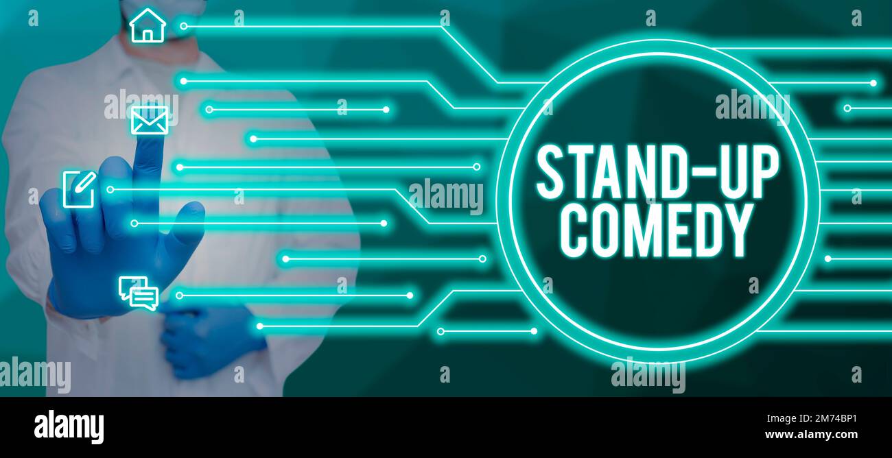 Text caption presenting Stand Up Comedy. Business idea Comedian ...
