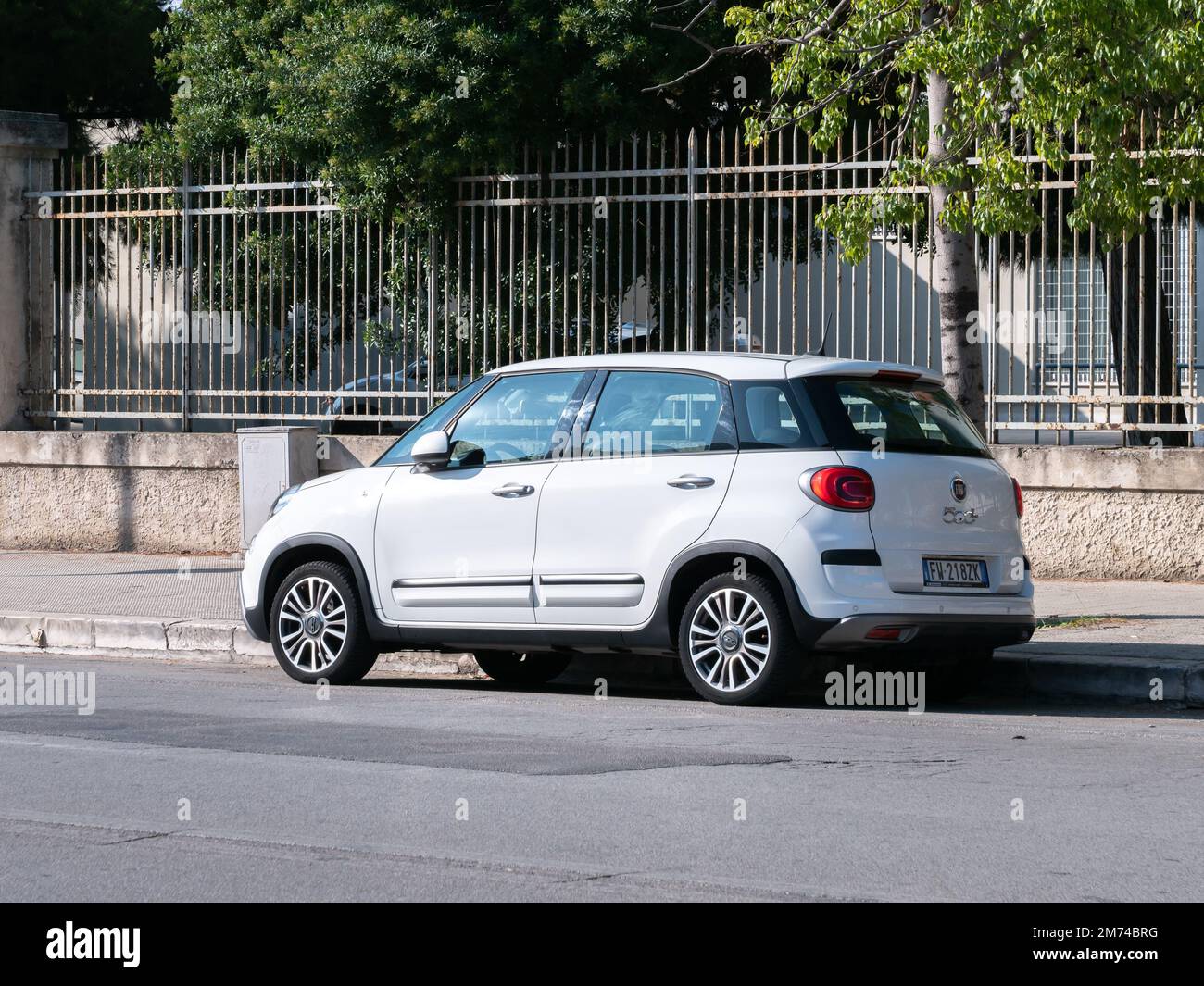 BARI, ITALY - OCTOBER 30, 2021: Fiat 500L MPV iconic retro car with ...