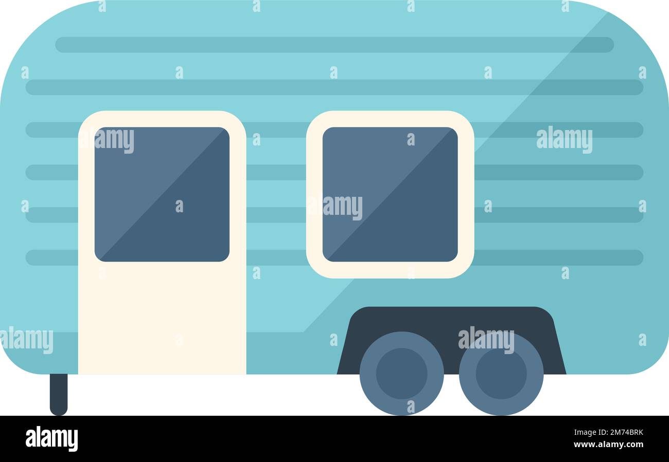 Recreational trailer icon flat vector. Car camper. Auto bus isolated Stock Vector Image & Art ...