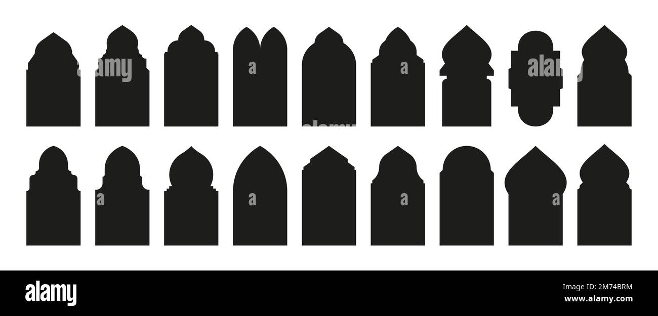 Oriental windows. Traditional islamic arches boho minimalist design ...