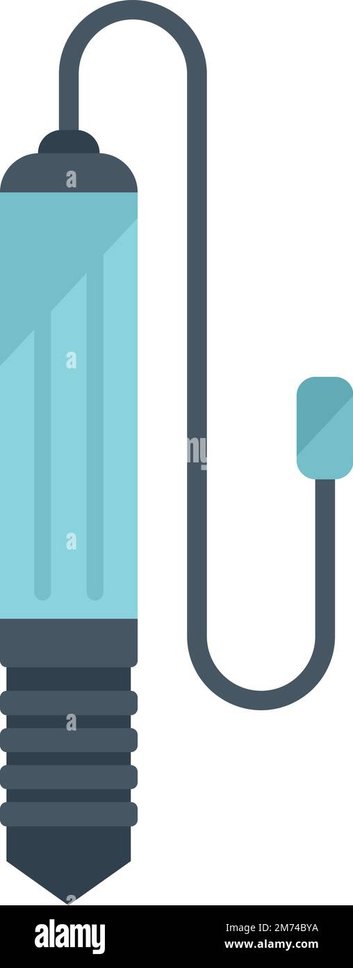 Portable pump icon flat vector. Motor system. Tank pipe isolated Stock ...