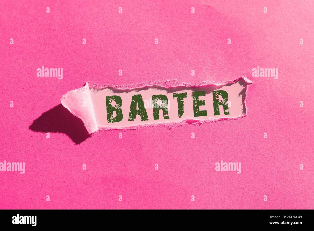 Sign displaying Barter. Business idea trade by exchanging one commodity ...