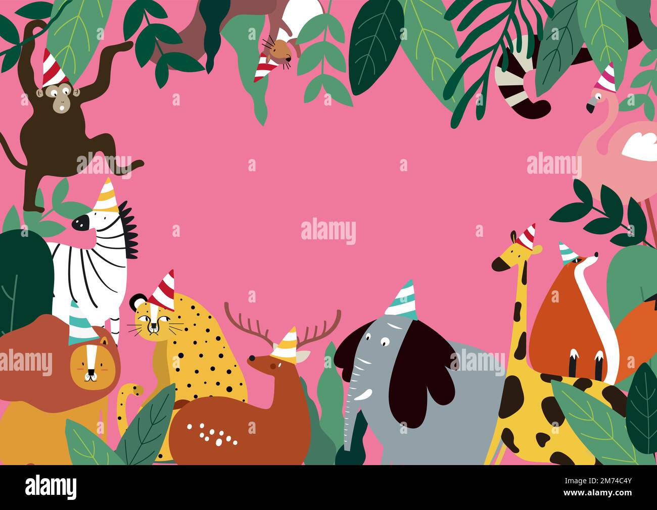 Animals celebration theme template vector illustration Stock Vector ...