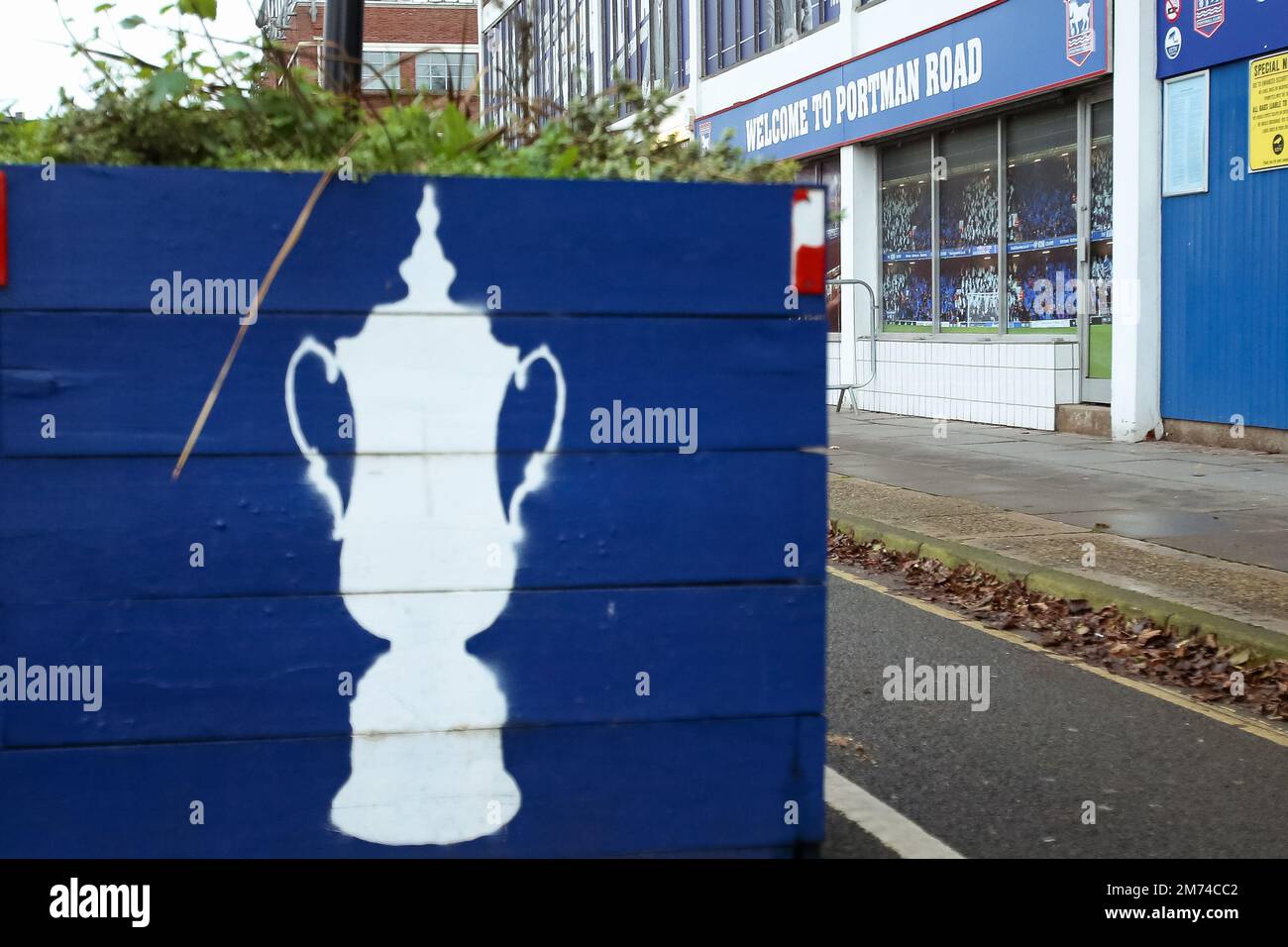 A general view of Portman Road before the Emirates FA Cup third round ...