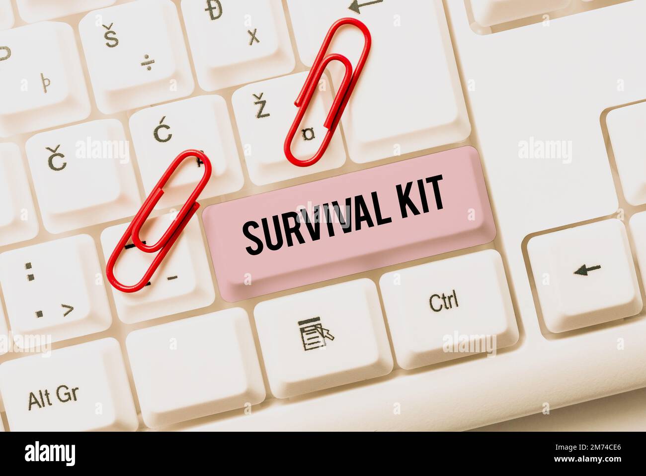 Inspiration showing sign Survival Kit. Word for Emergency Equipment ...