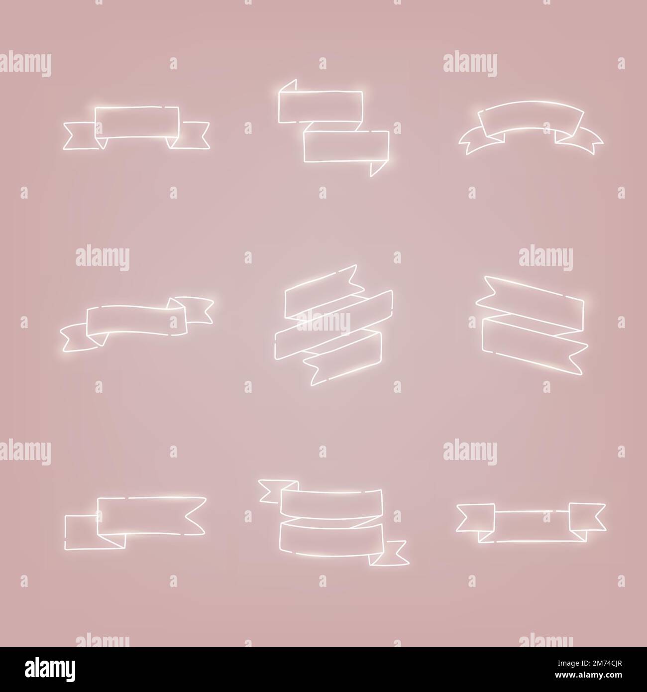 Neon banner collection on a pink background vector Stock Vector Image ...