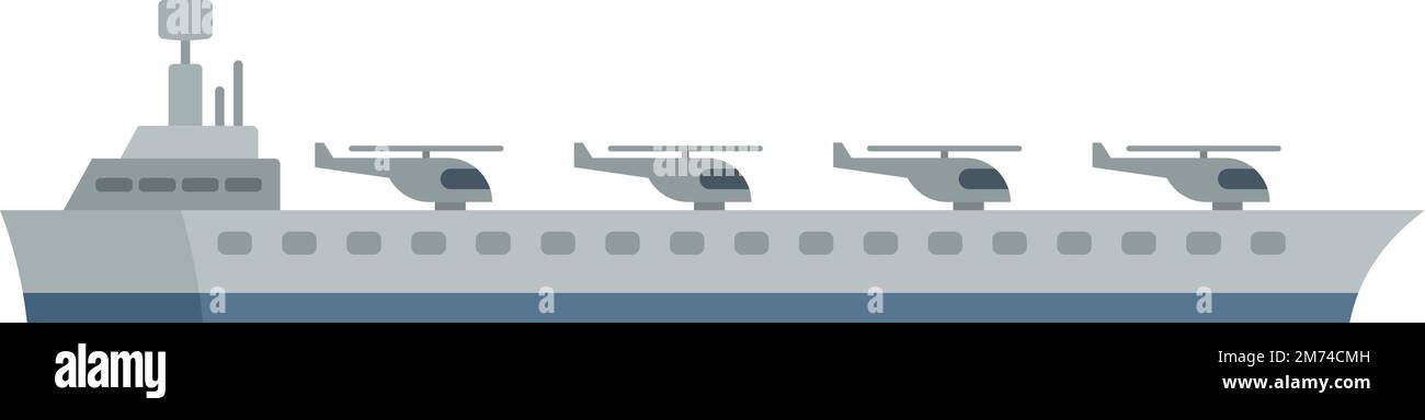 Aircraft carrier icon flat vector. Navy ship. Military warship isolated ...