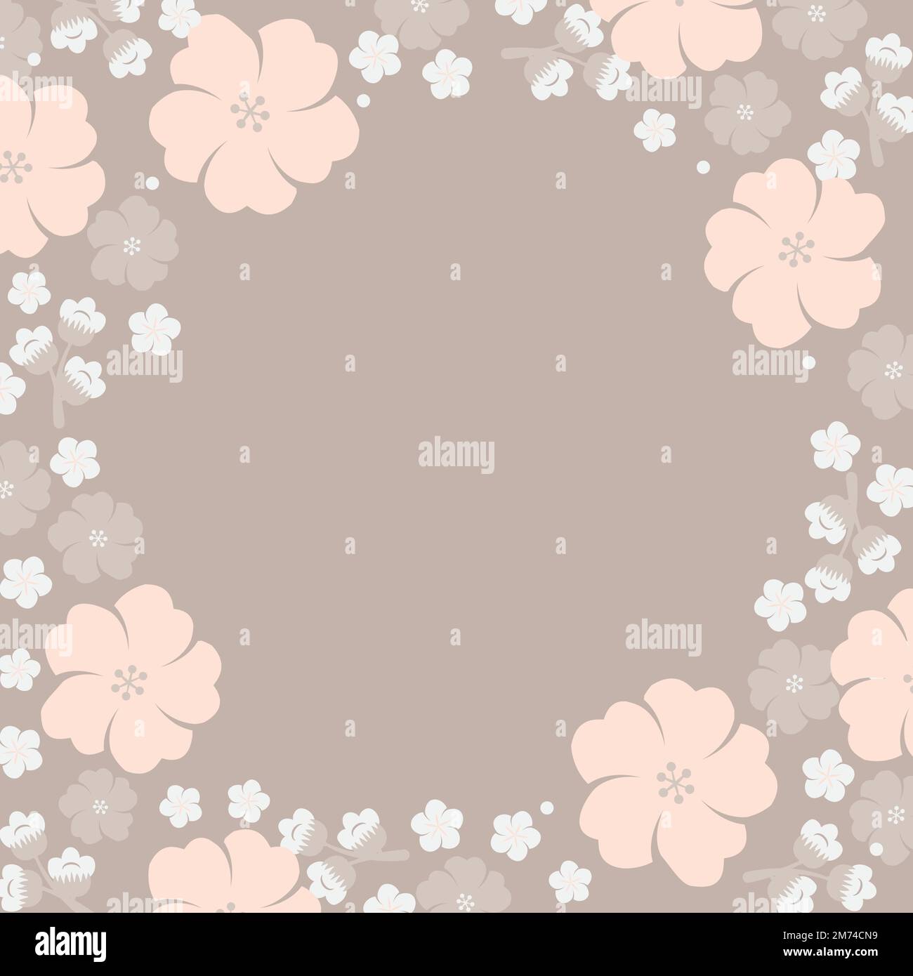 Beige floral border background vector Stock Vector Image & Art - Alamy