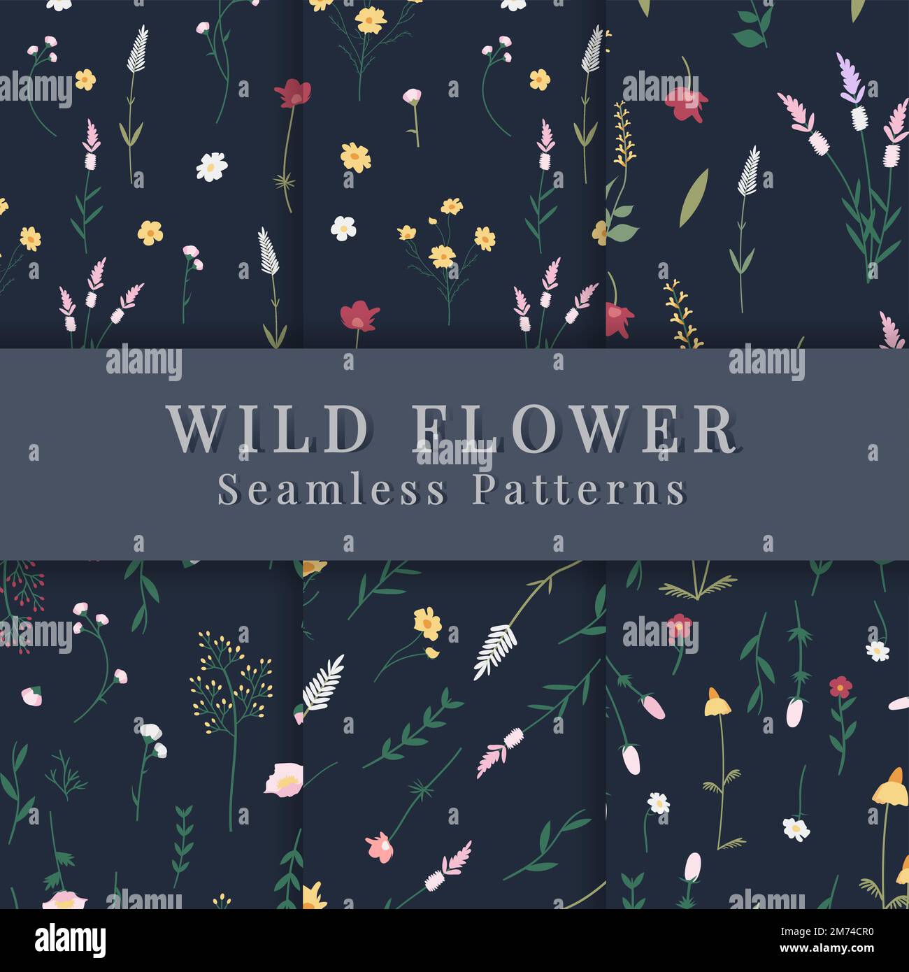 Wild flower seamless pattern vector Stock Vector Image & Art - Alamy
