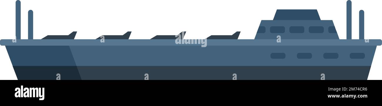 Airplane carrier icon flat vector. Navy ship. Naval top view isolated ...