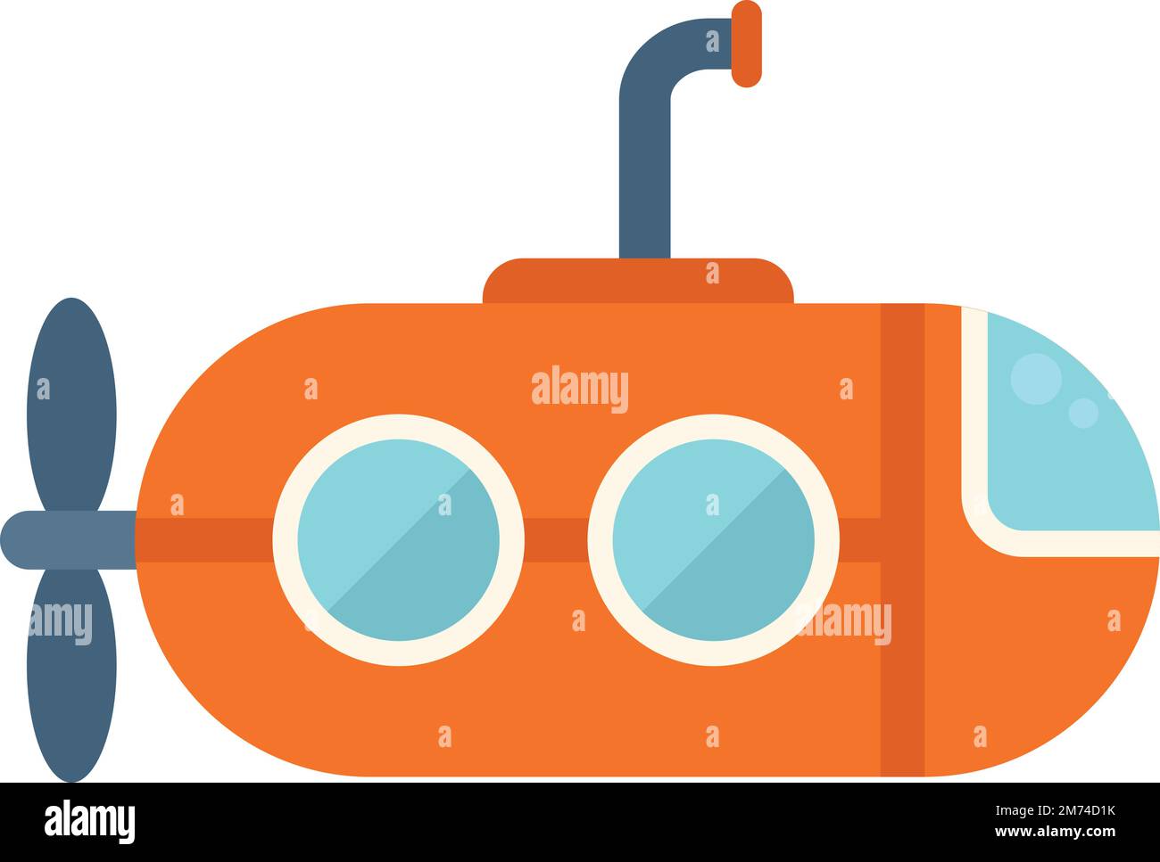 Bathyscaphe icon flat vector. Submarine ship. Boat sea isolated Stock ...