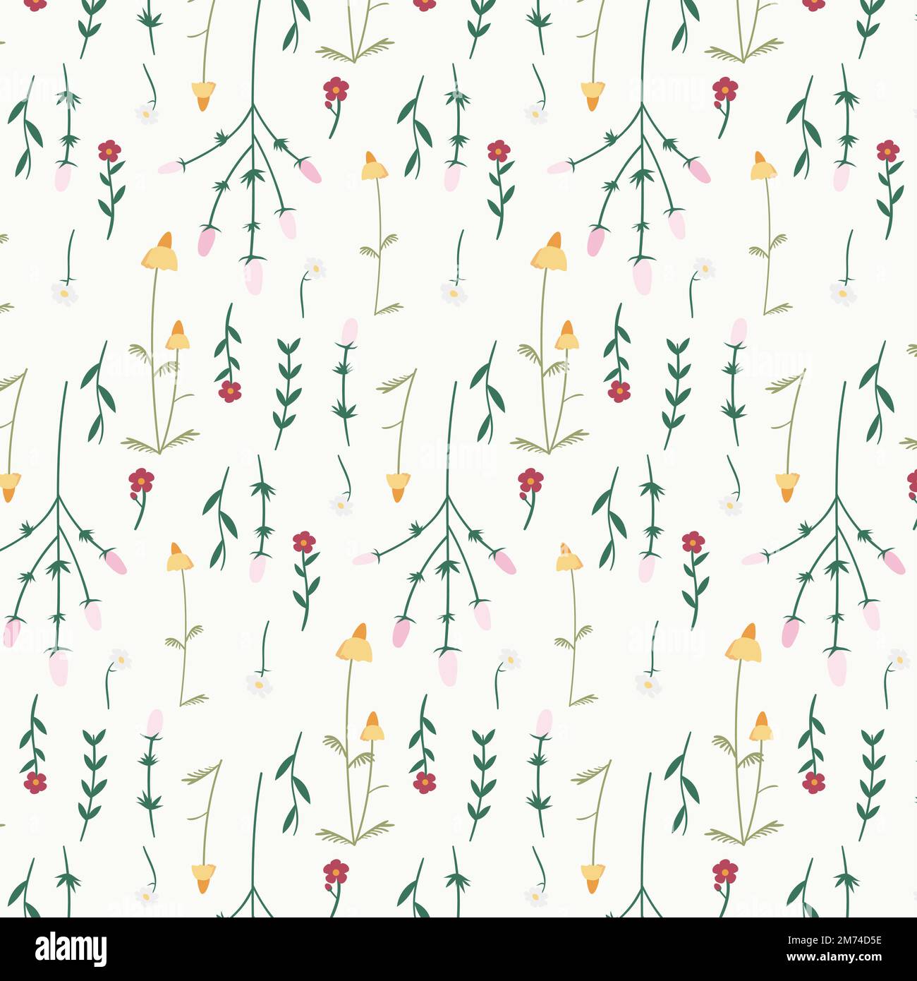 Wild flower seamless pattern vector Stock Vector Image & Art - Alamy