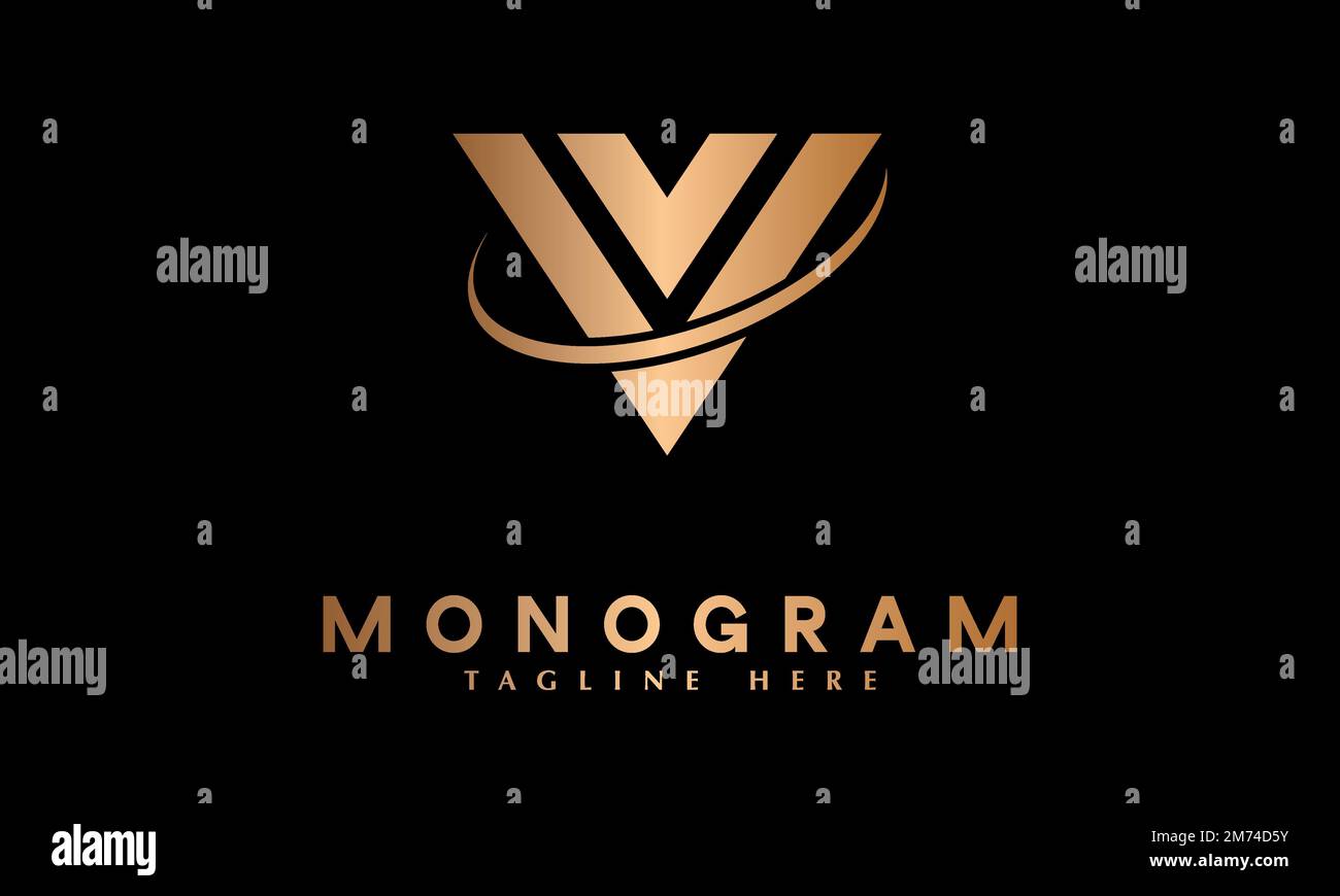 Alphabet v lineart logo vector monogram template Stock Vector Image ...