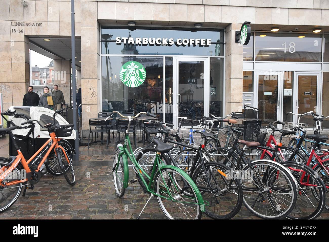 Copenhagen/Denmark/07 January 2023/Seattle coffee chain starbucks ...