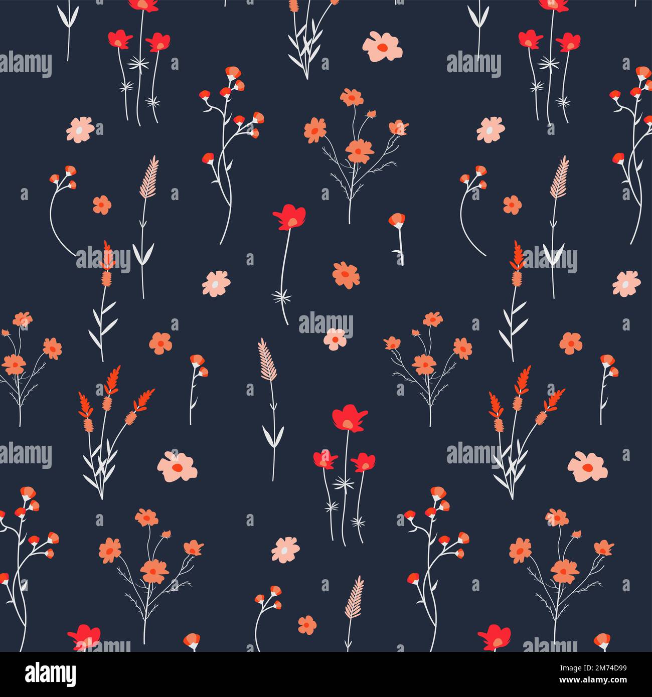 Wild flower seamless pattern vector Stock Vector Image & Art - Alamy