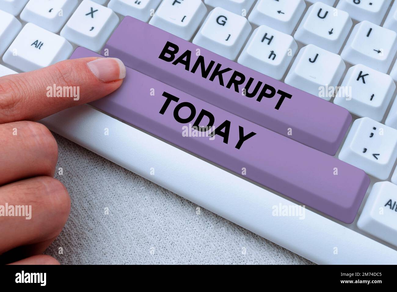 Text sign showing Bankrupt. Business idea reduced to a state of ...