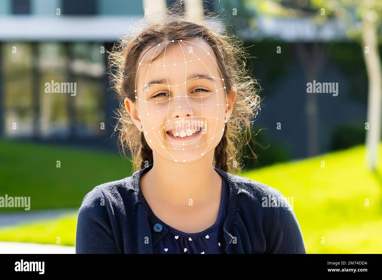 Futuristic Technological Face Scanning. Biometric Facial Recognition ...