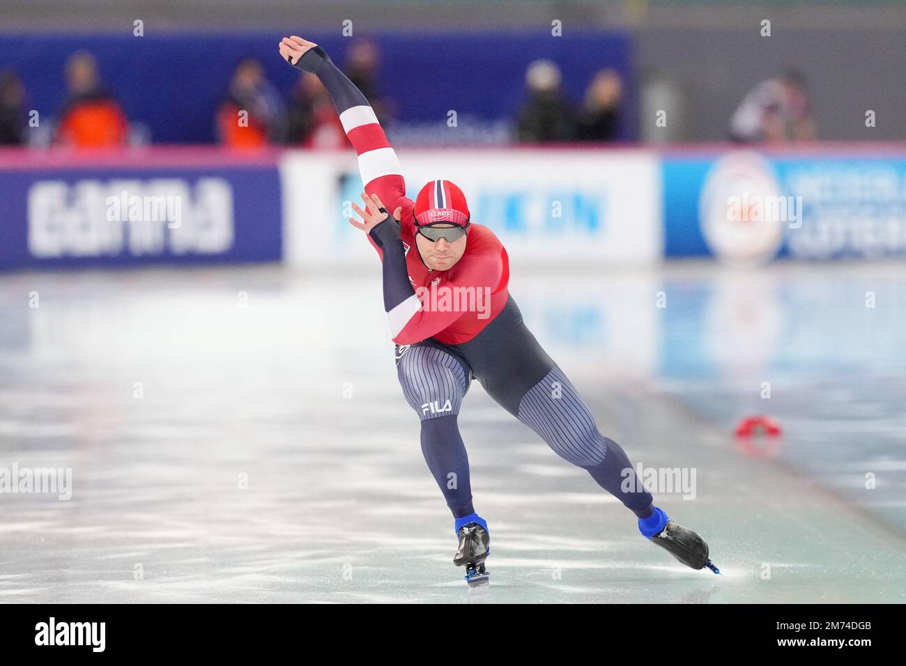 HAMAR, NORWAY - JANUARY 7: Henrik Fagerli Rukke of Norway competing on ...