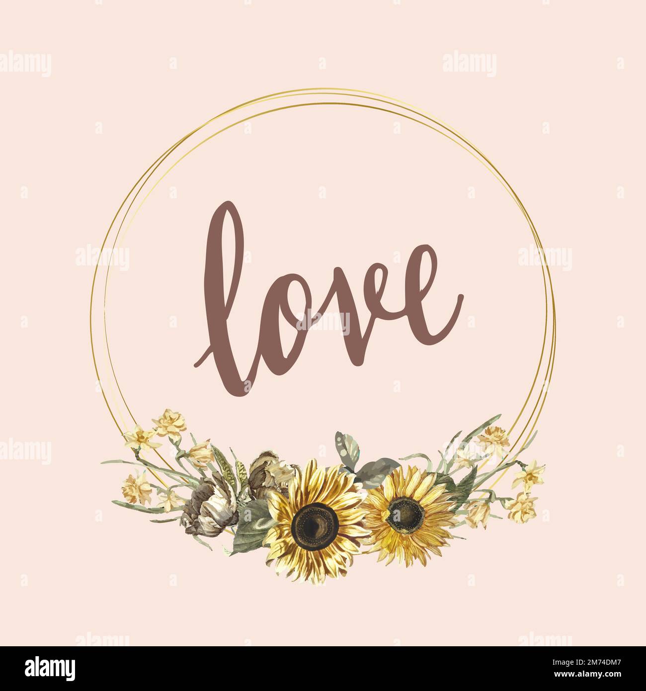 Floral love card mockup vector Stock Vector Image & Art - Alamy