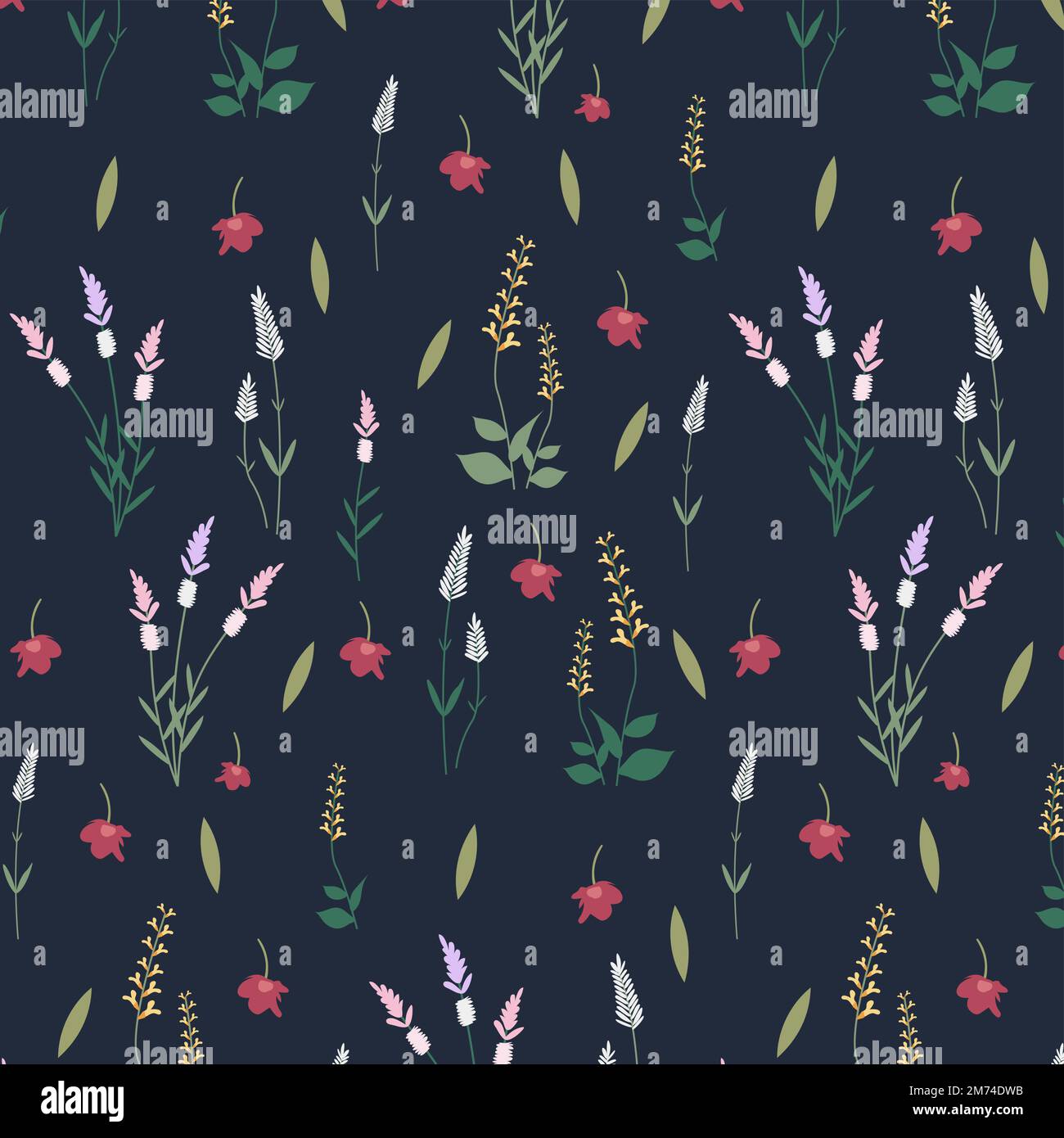 Wild flower seamless pattern vector Stock Vector Image & Art - Alamy