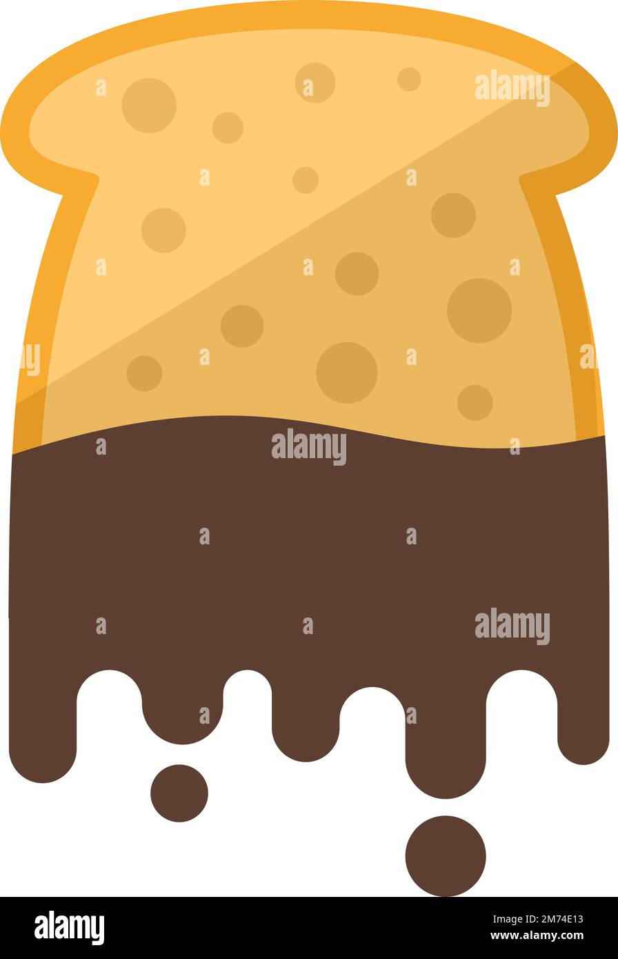 Chocolate paste bread icon flat vector. Spread jar. Cream milk isolated ...