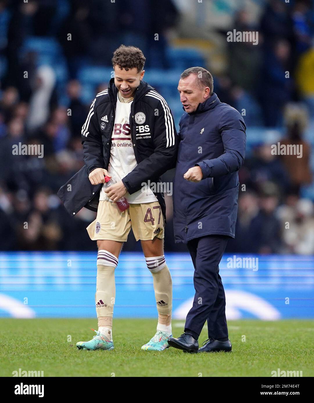 Leicester City manager Brendan Rodgers and Kasey McAteer after the ...