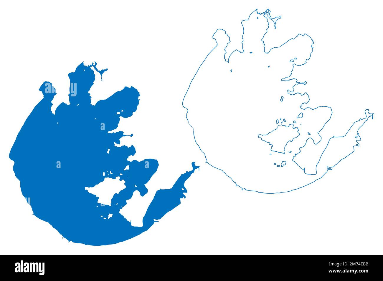 Lake Tai (People's Republic of China, PRC) map vector illustration ...