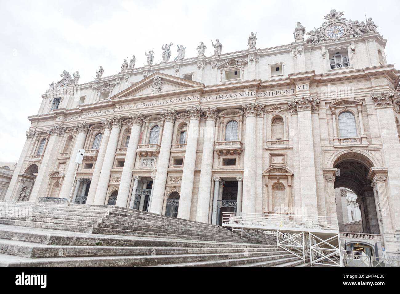 Saint Peter Basilica and stairs in Vatican . Renaissance architecture ...