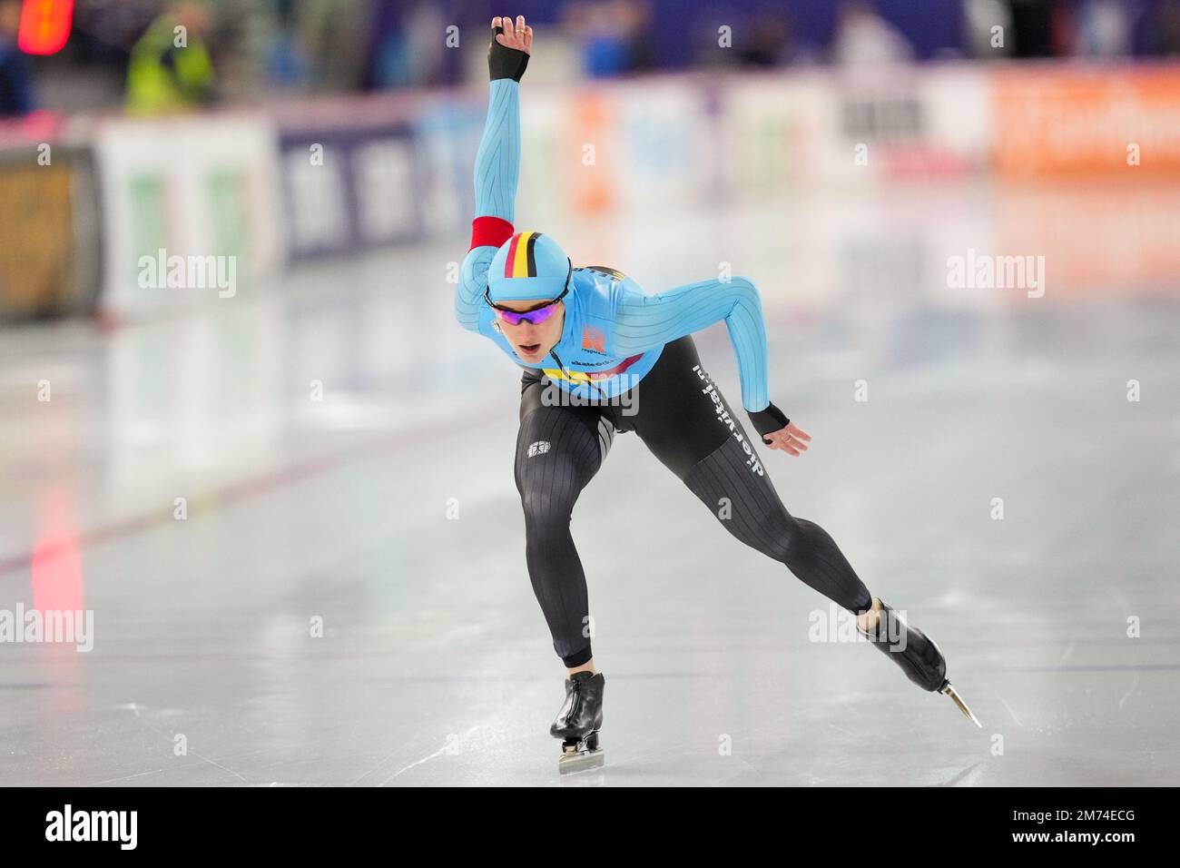 HAMAR, NORWAY - JANUARY 7: Isabelle van Elst of Belgium competing on ...