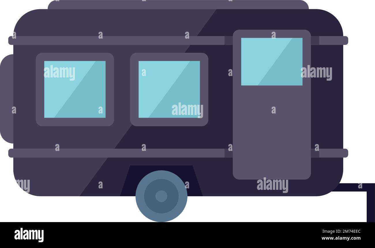 Camper trailer icon flat vector. Auto bus. Travel home isolated Stock Vector Image & Art - Alamy