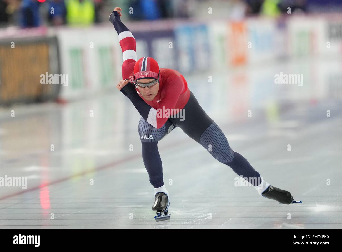 HAMAR, NORWAY - JANUARY 7: Odin By Farstad of Norway competing on the ...